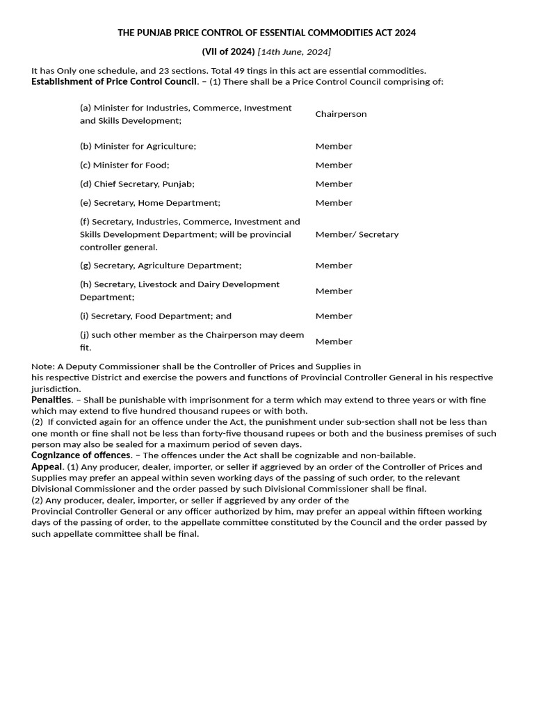 Comodities Act 2024 - 114410 | PDF | Fine (Penalty) | Appeal