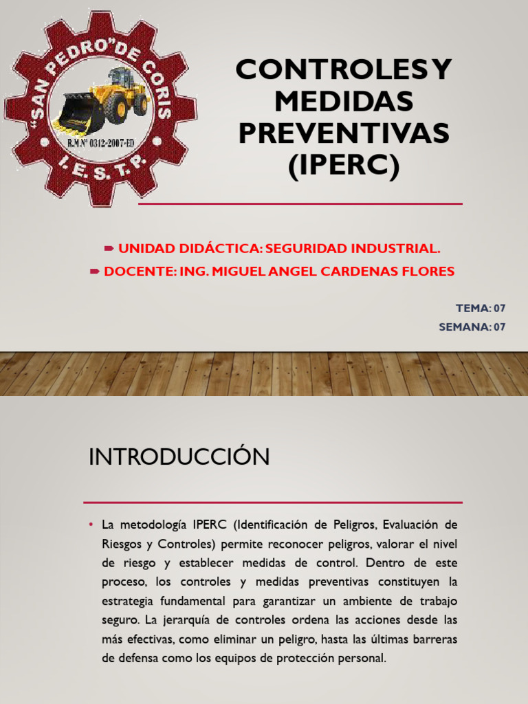 Semana 07. Controles y Medidas Preventivas IPERC | PDF | Seguridad y salud ocupacional | ruido
