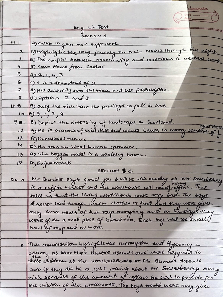 Sara Eng Lit Test | PDF