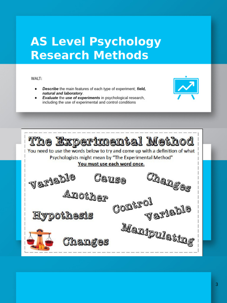 3 Research Methods Variables and Diff Types of Experiment | PDF ...