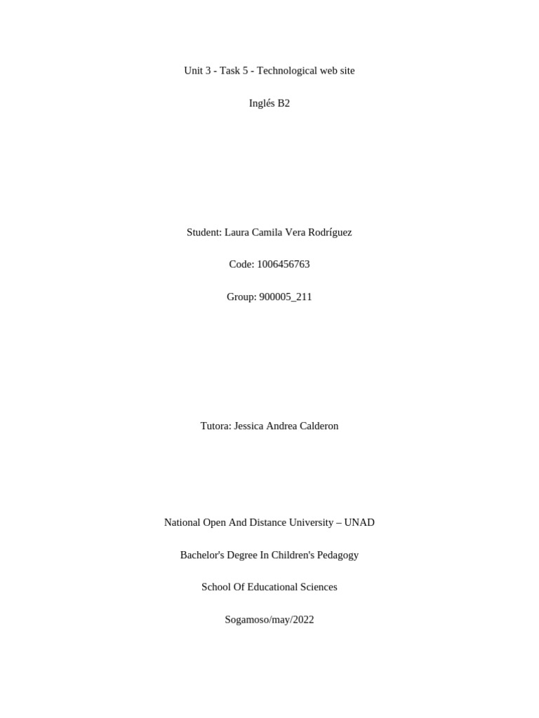 Task 5 - Technological Web Site | PDF