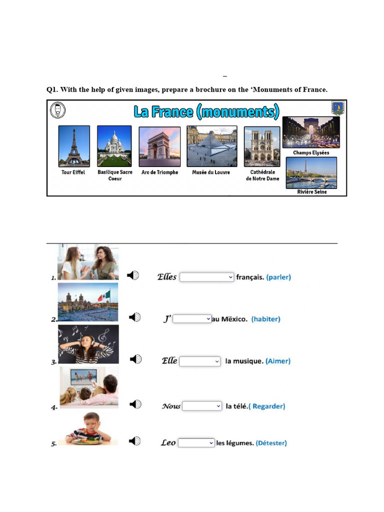VIII - French (Beginner) Summer Holiday Homework | PDF