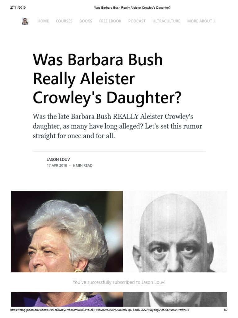 Barbara Bush and Aleister Crowley Myth | PDF | Aleister Crowley ...