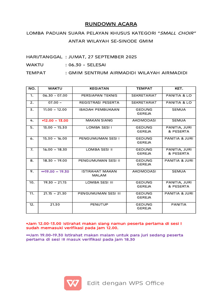 Rundown Acara | PDF