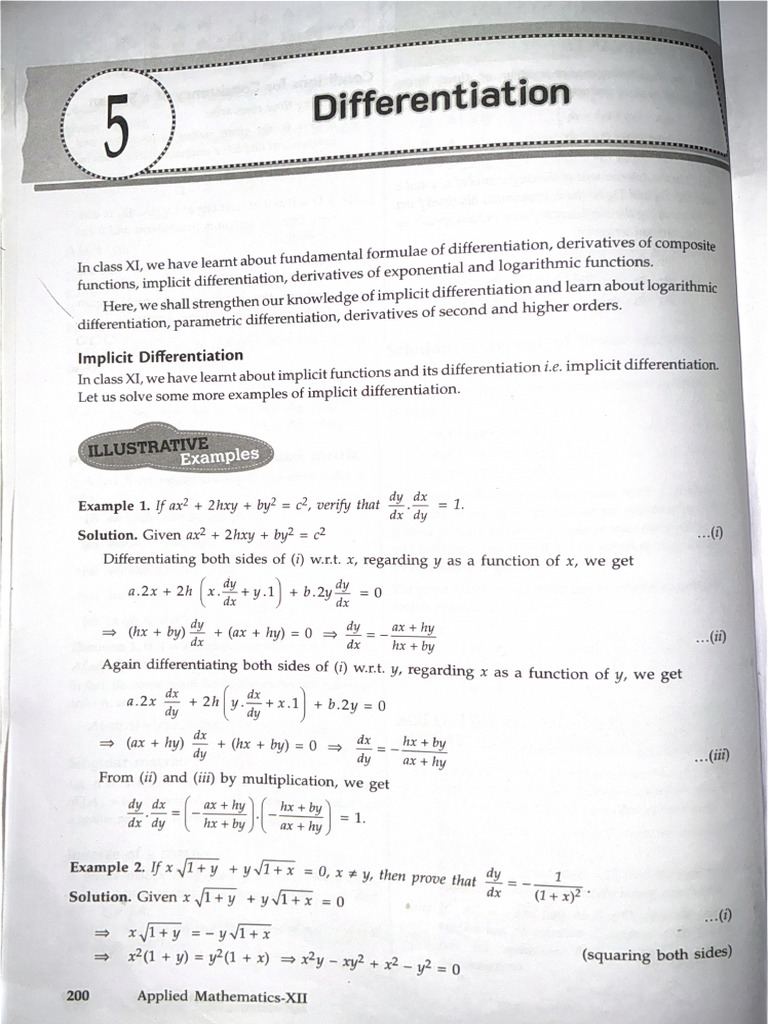 Differentiation Ml Pdf