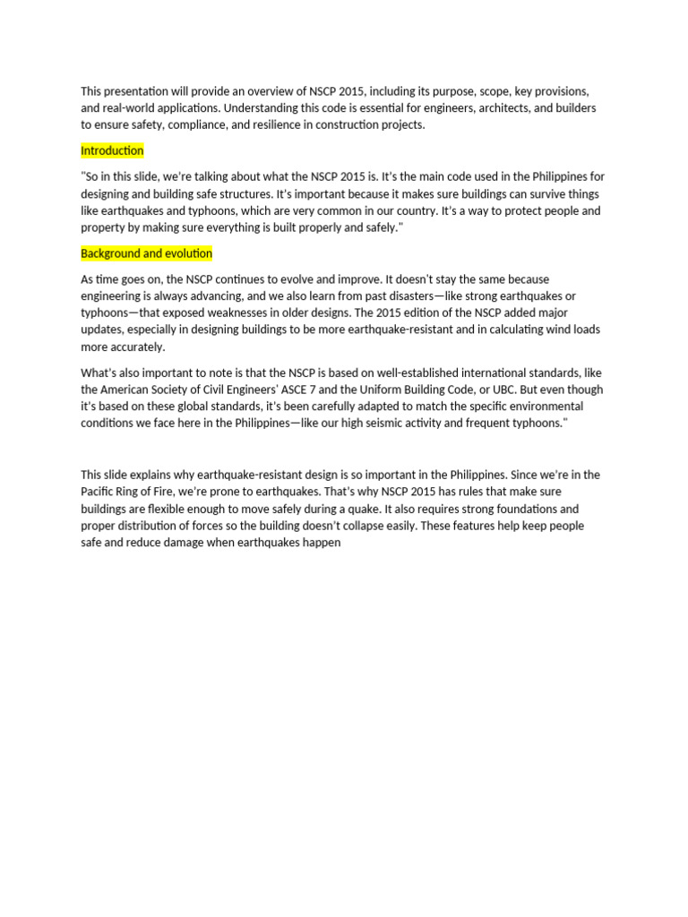 This Presentation Will Provide An Overview of NSCP 2015 | PDF