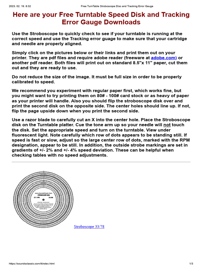 Free Turntable Speed & Tracking Tools | PDF | Phonograph