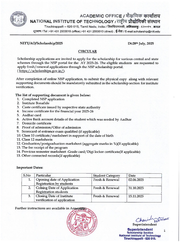 15.NSP Scholarship Circular | PDF