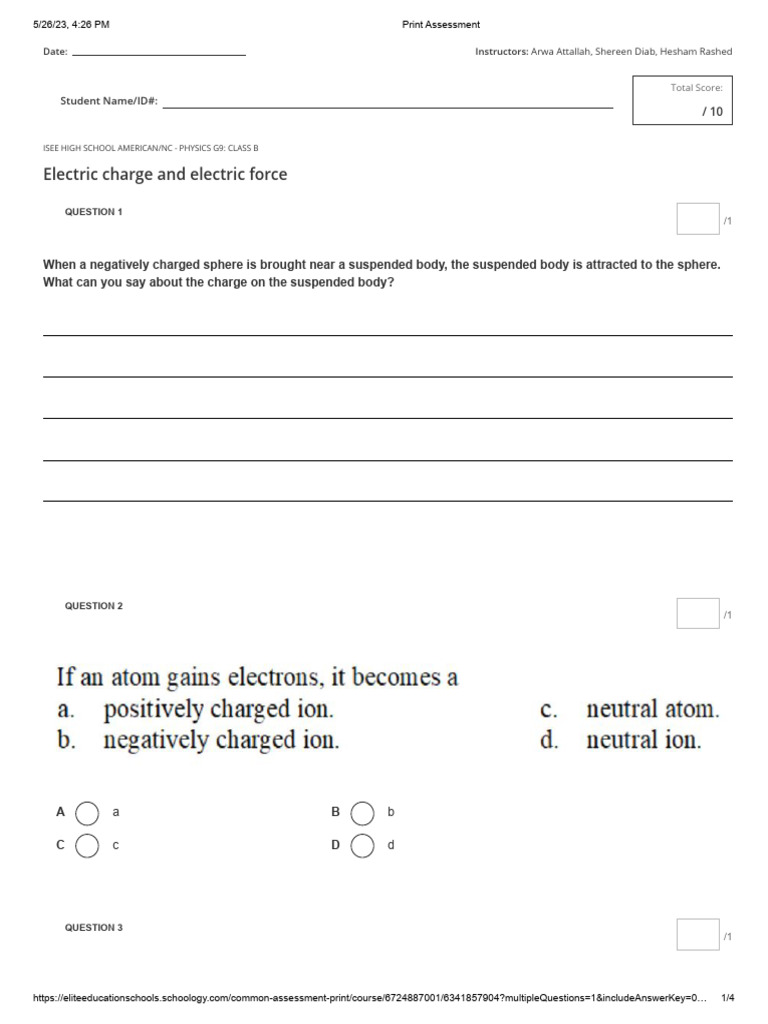 Electric Charge and Electric Force | PDF | Electric Charge | Physical Phenomena