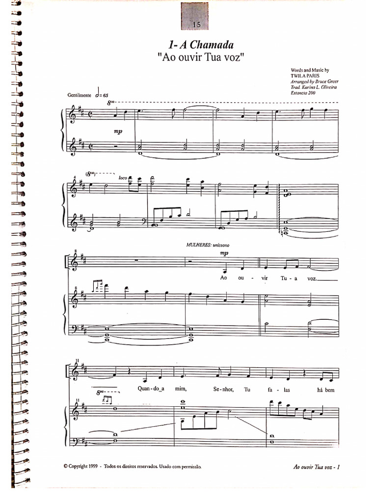 Ao Ouvir Tua Voz - Partitura | PDF