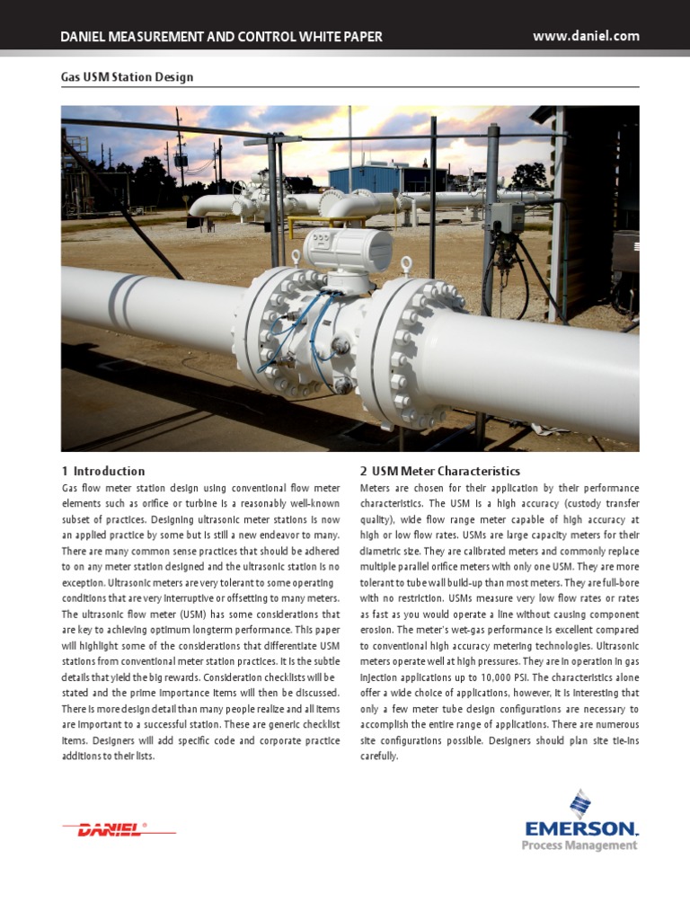 Gas USM Station Design-Whitepaper | PDF | Flow Measurement | Pipe ...
