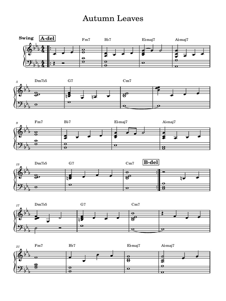 Autumn Leaves Music Sheet | PDF