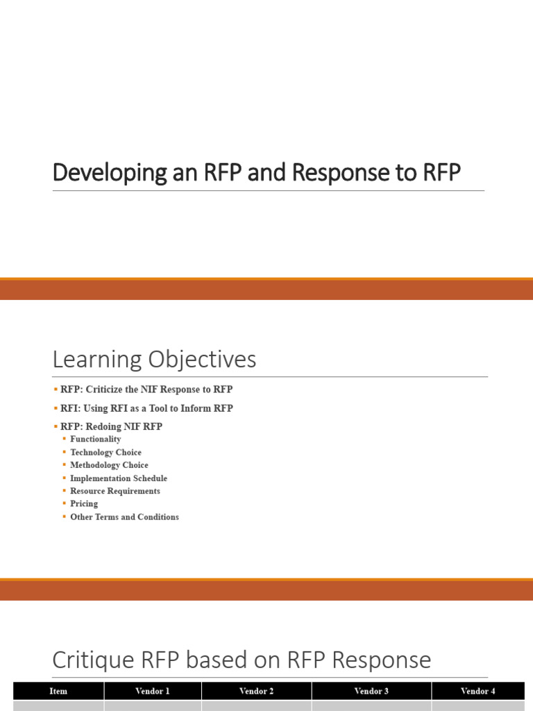 RFP Development and Evaluation Guide | PDF | Request For Information ...