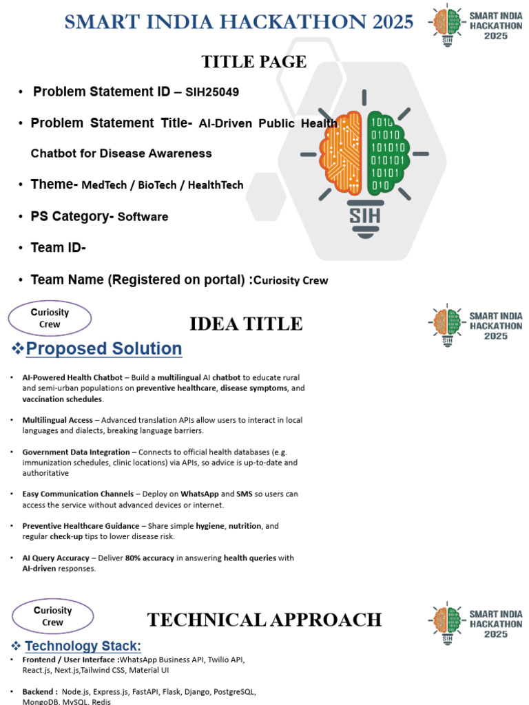 SIH2025 IDEA Presentation Format | PDF | Artificial Intelligence | Intelligence (AI) & Semantics