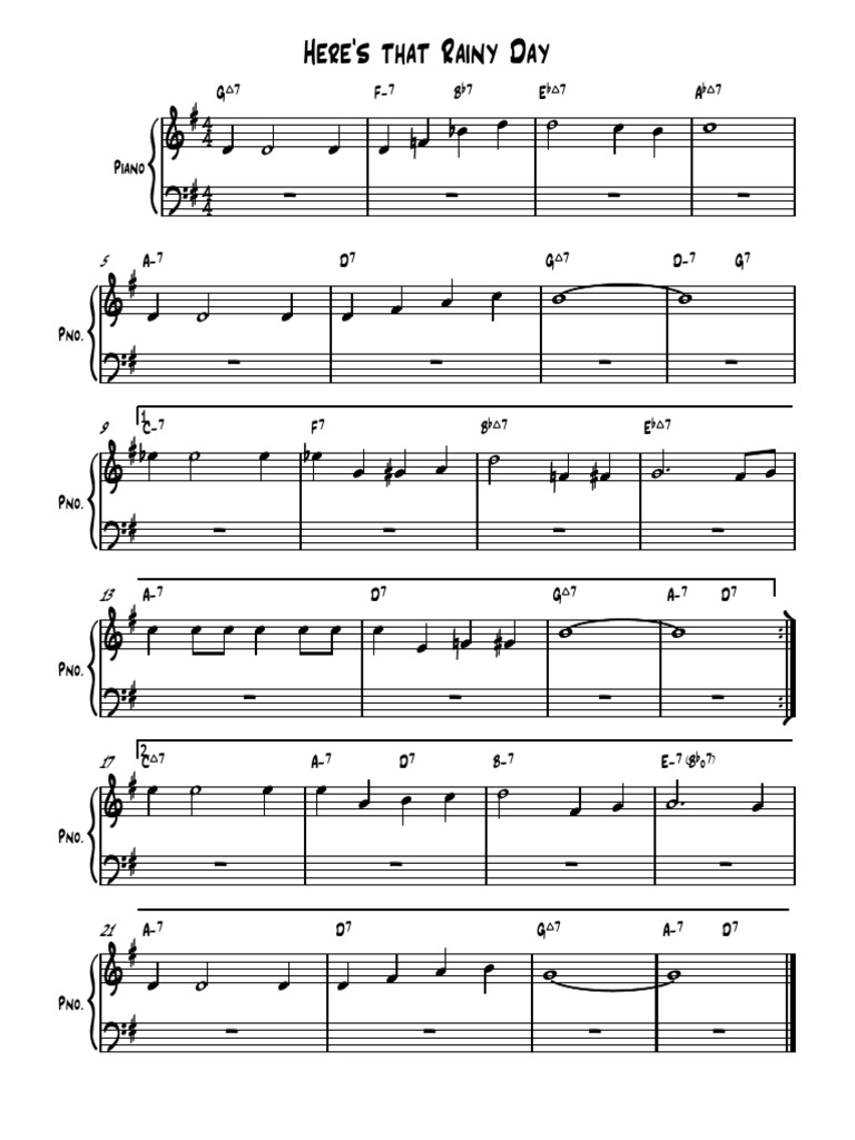 Here's That Rainy Day - Lead Sheet | PDF