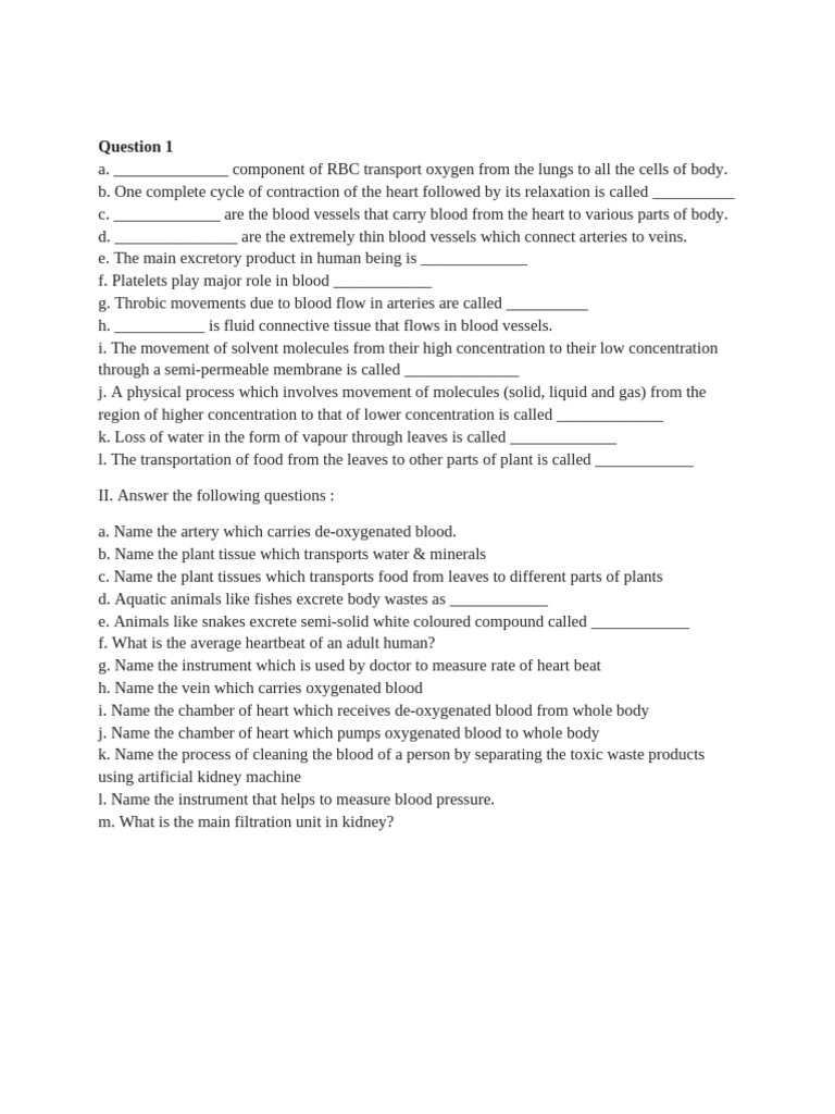 Human Body Systems and Functions Quiz | PDF