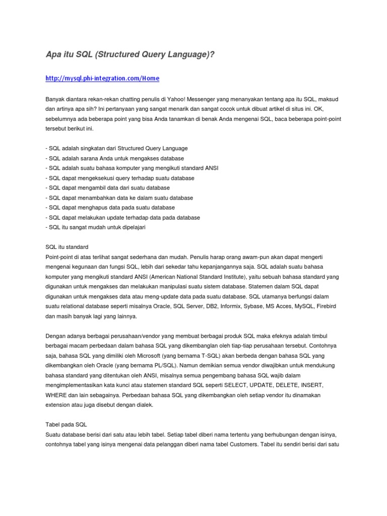 Apa Itu SQL | PDF