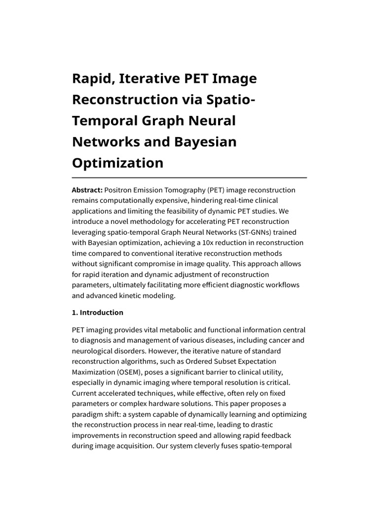 Rapid, Iterative PET Image Reconstruction Via Spatio-Temporal Graph ...