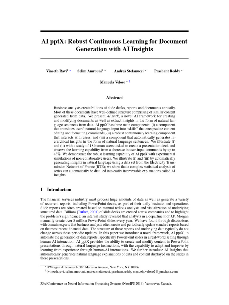 Robust Continuous Learning For Document Generation With AI Insights ...