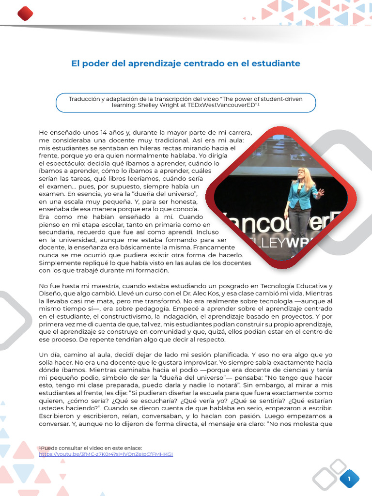 El Poder Del Aprendizaje Centrado en El Estudiante | PDF | Enseñando ...