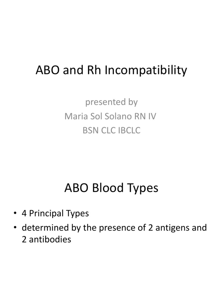 Rh Disease and ABO Incompatibility | Blood Type | Antibody