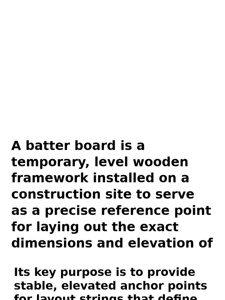Understanding Batter Boards in Construction | PDF