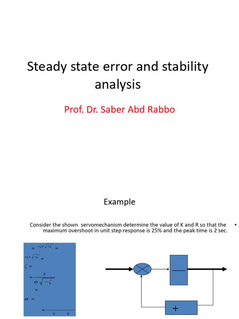Lec.4 - Steady State Errors | PDF | Mechanical Engineering | Control Theory