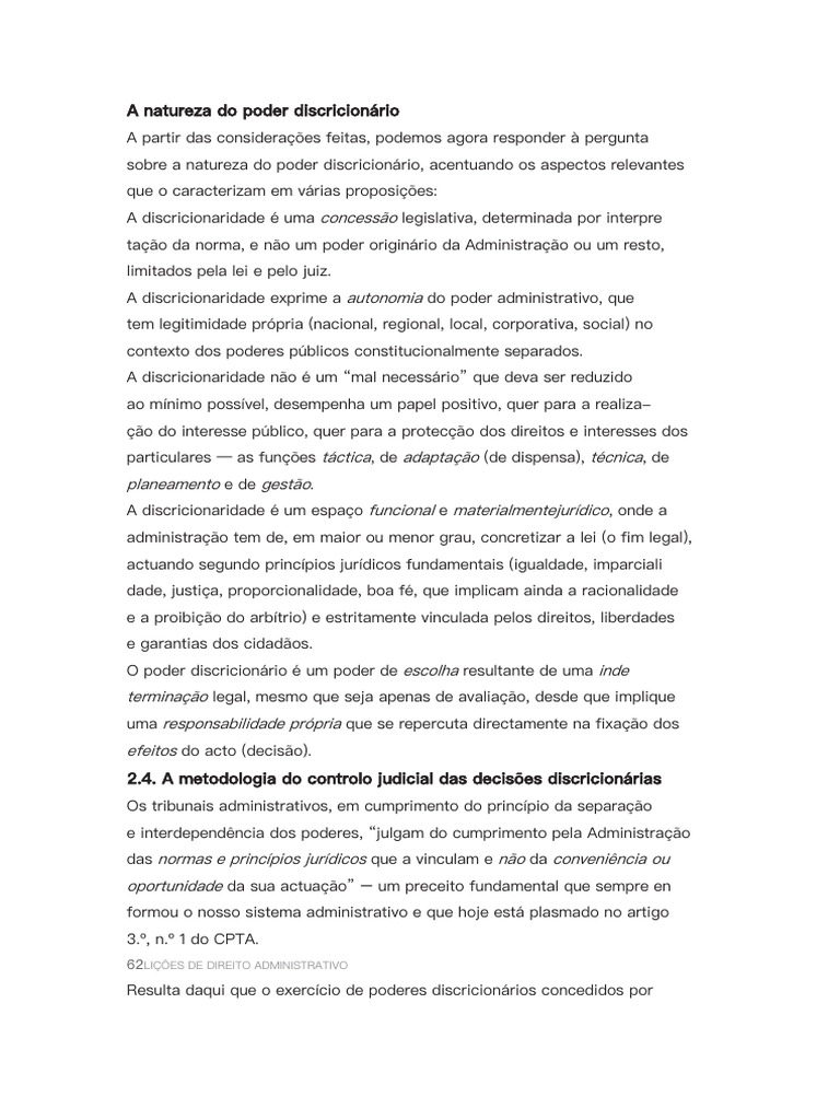 Natureza e Controle do Poder Discricionário | PDF | Juiz | Erro