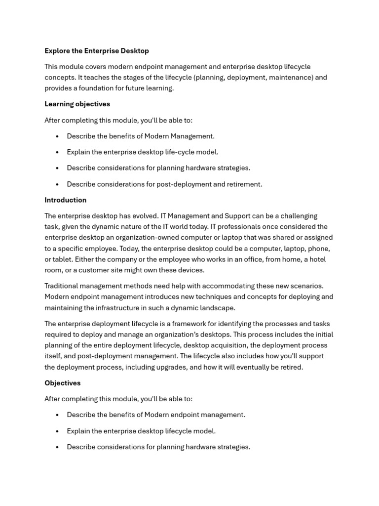 Explore The Enterprise Desktop | PDF | Microsoft Windows | Mobile App