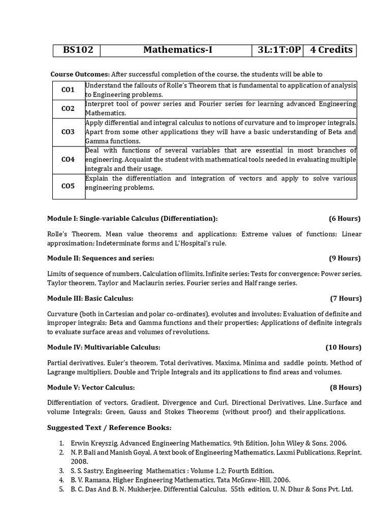 Maths 1 | PDF | Integral | Calculus