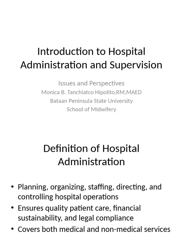 Hospital Administration Insights and Challenges | PDF
