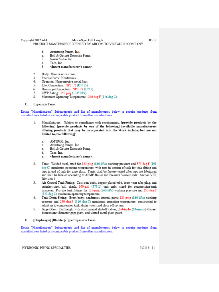 MasterSpec2012 11 | PDF | Pipe (Fluid Conveyance) | Gas Technologies