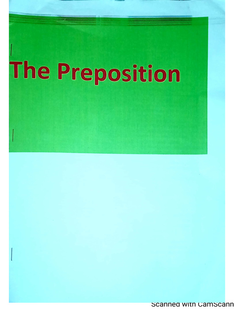 Preposition | PDF