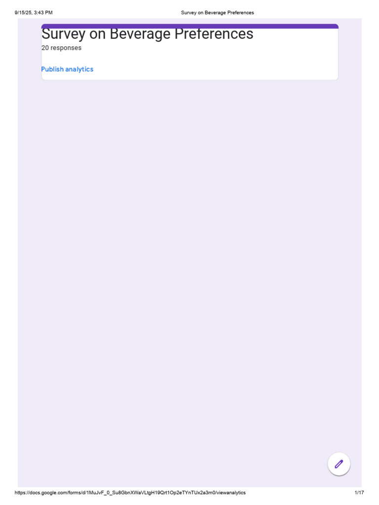 Survey On Beverage Preferences | PDF | Drink | Non Alcoholic Drinks