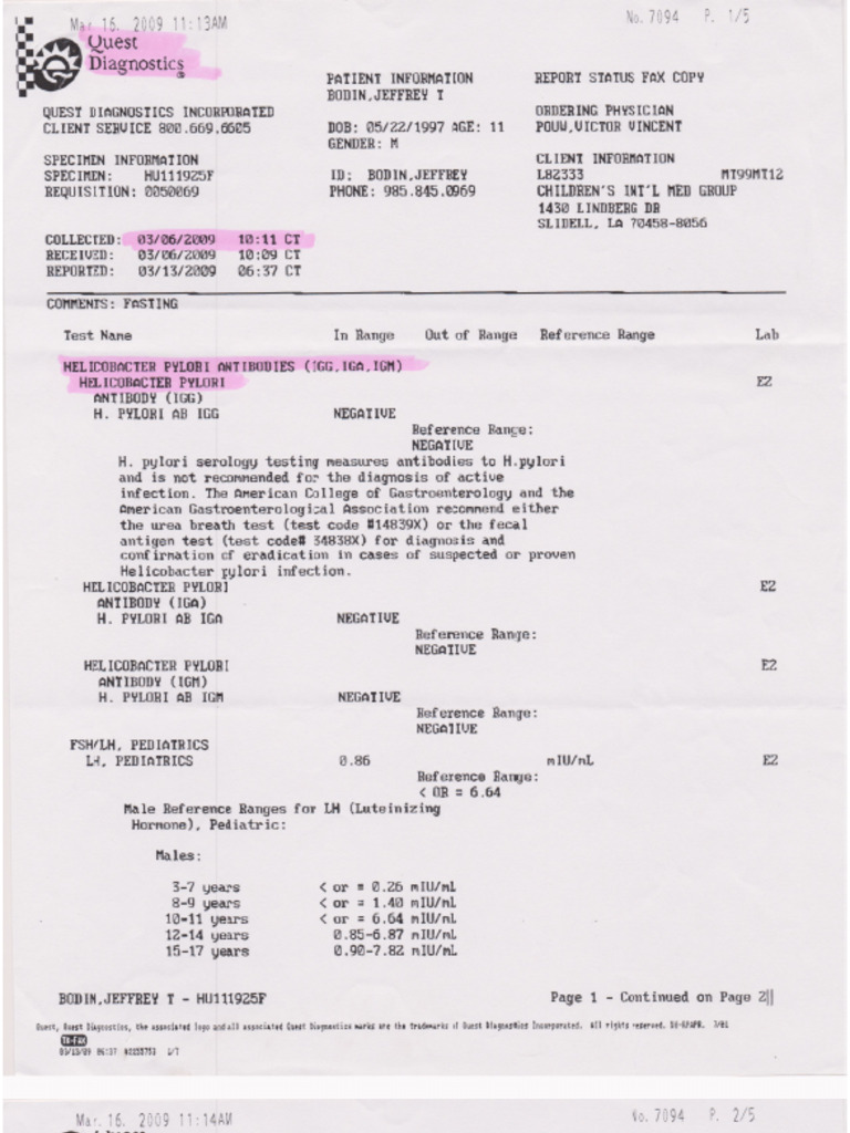 2009-03-06 Endocrinology - HELICOBACTER PYLOBI ANTIBODIES - DR Victor ...