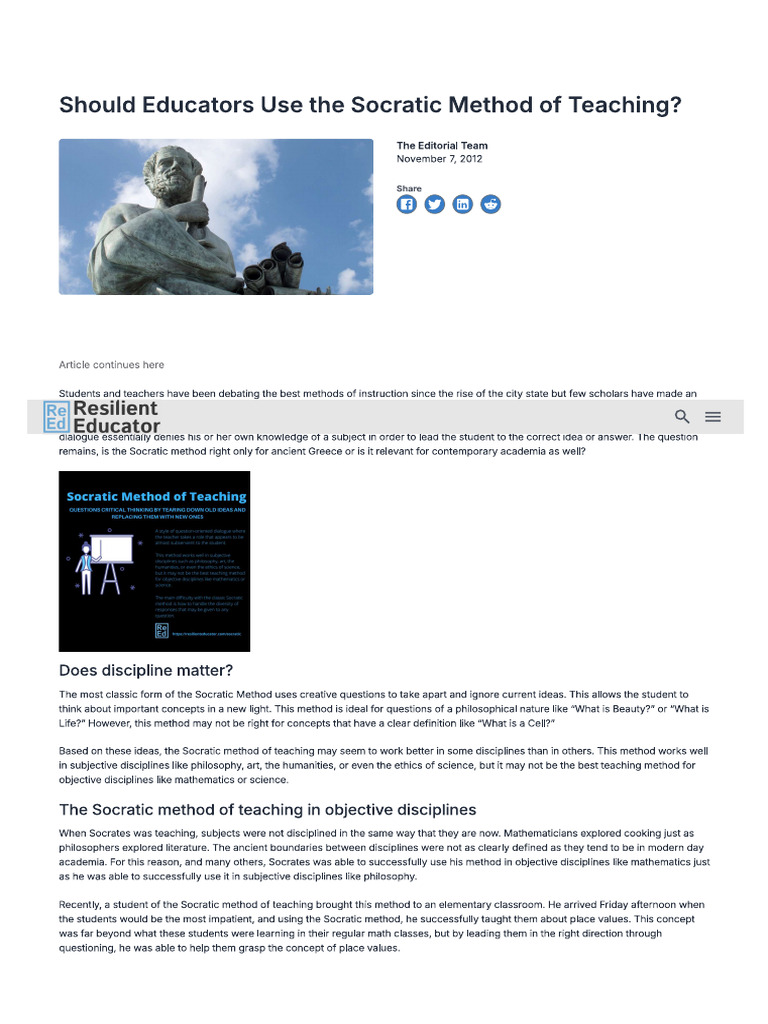 Socratic Method For Teaching | PDF
