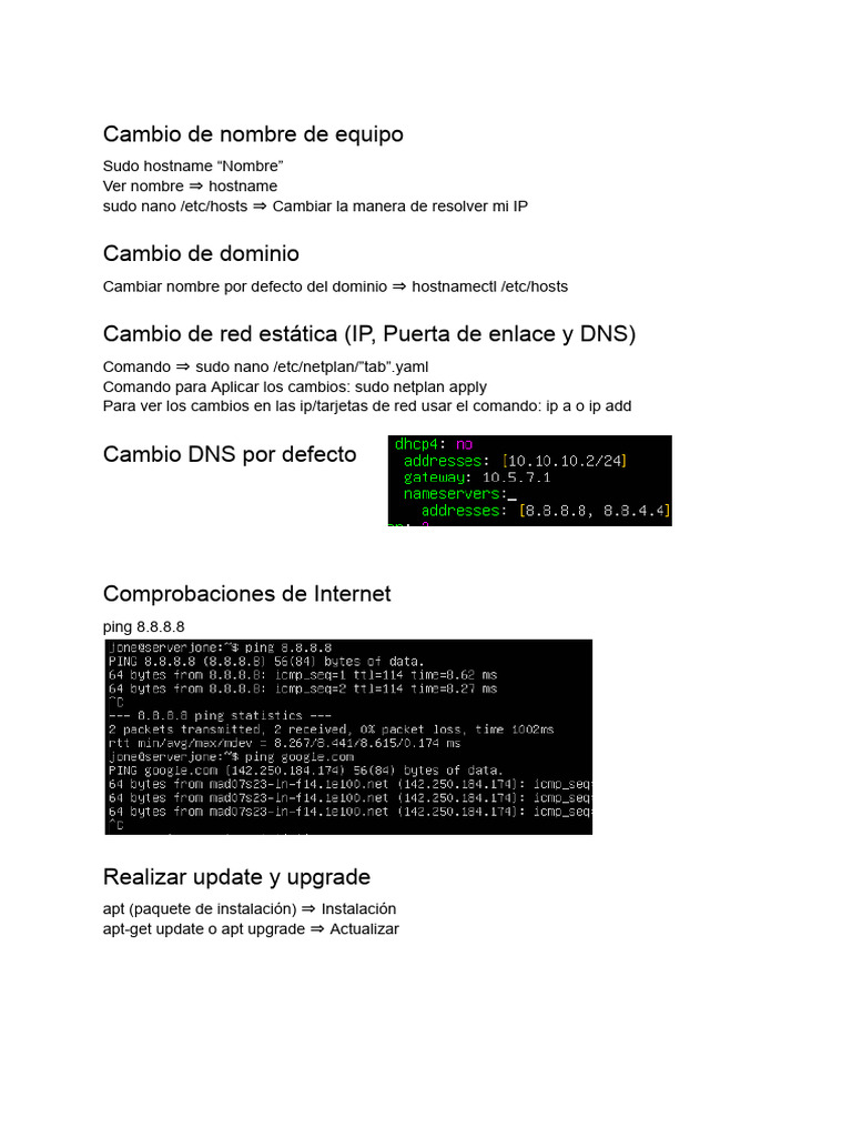 Configuración Básica Ubuntu Server | PDF