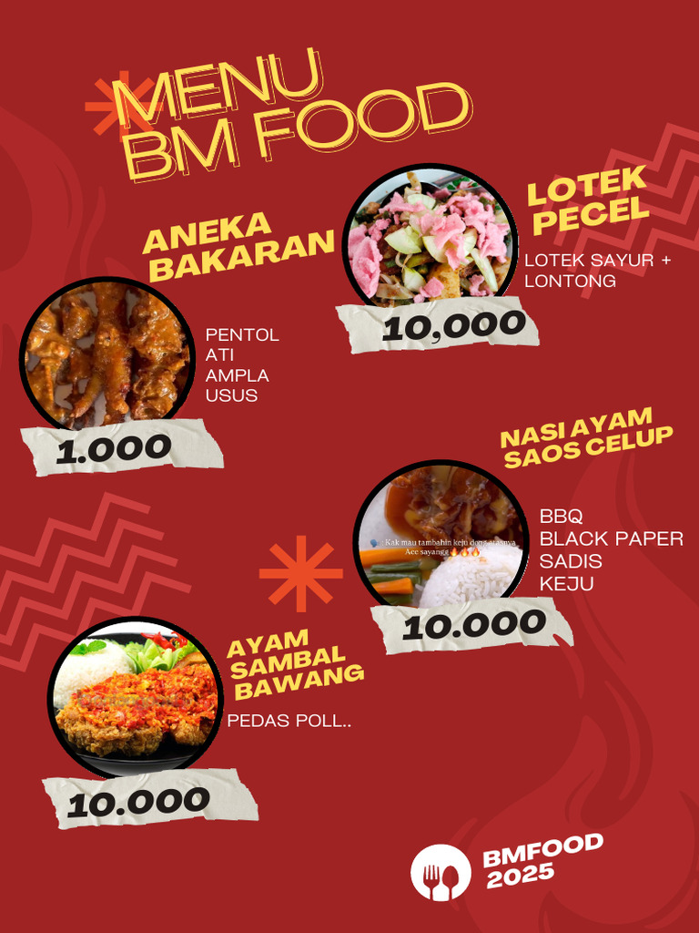 Merah Kuning Tebal Geometris Menu Jajanan Modern - 20250928 - 142046 ...
