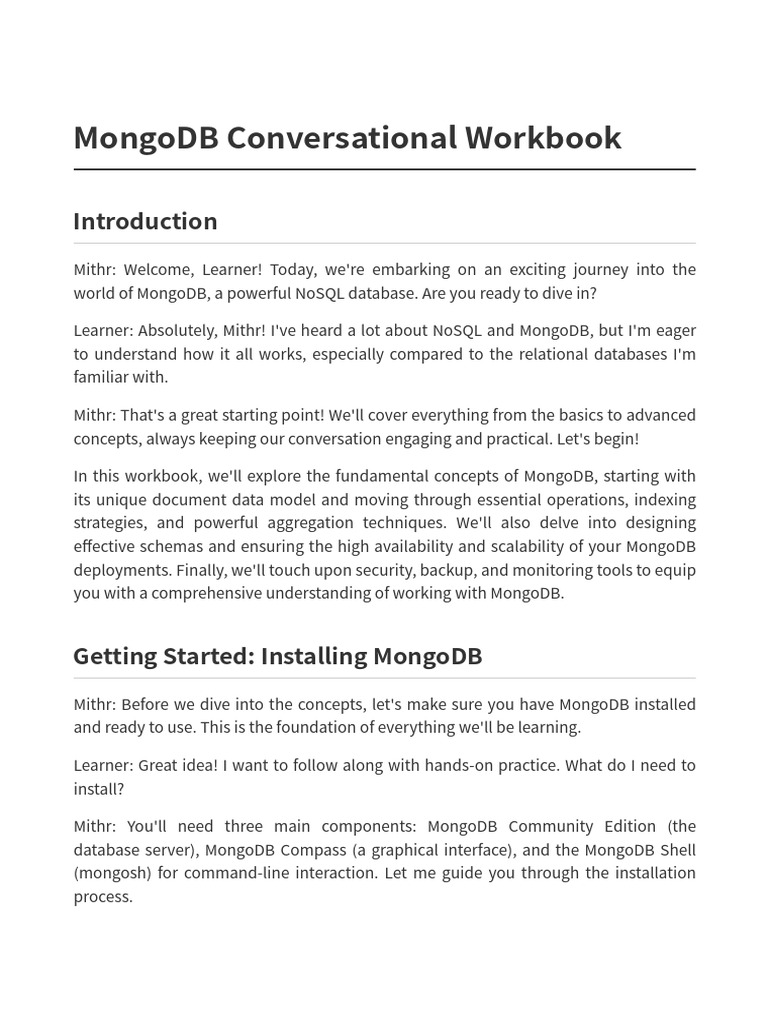 Mongodb Workbook Enhanced | PDF | Mongo Db | Command Line Interface