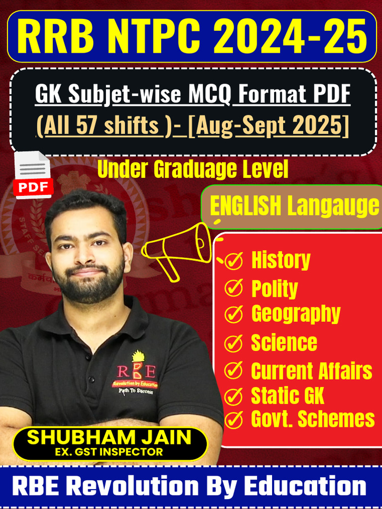 GK (Eng) Topic-Wise RRB NPTC 2025 Ug Cbt-1 - Rbe | PDF | Acid | Mixture