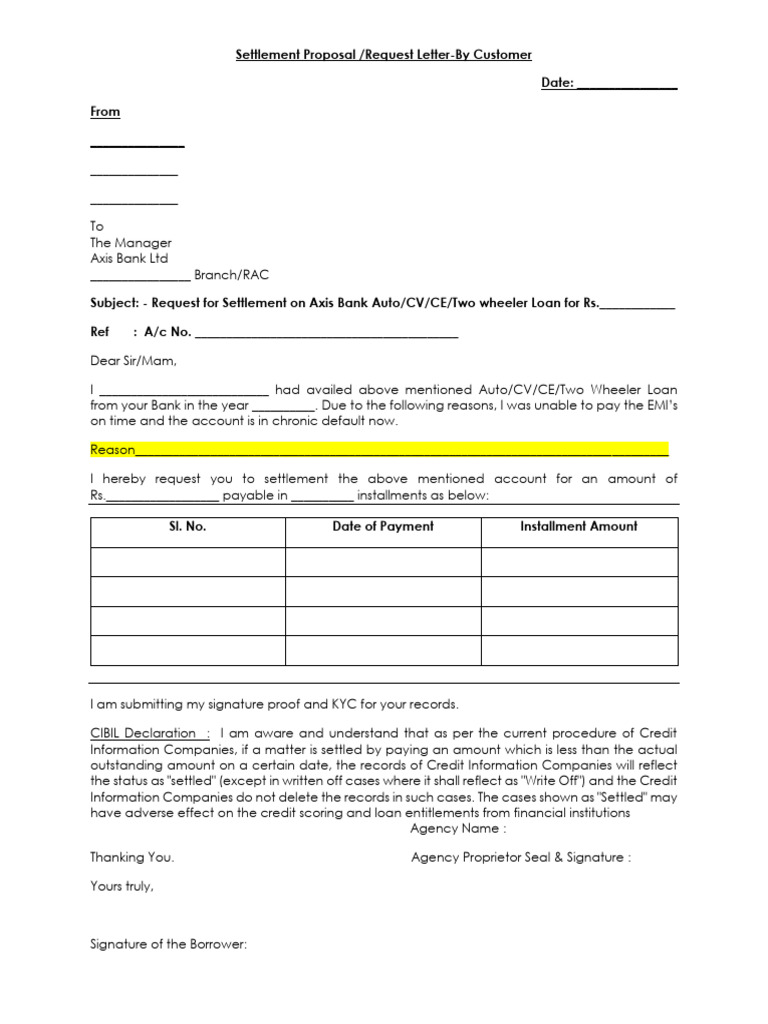 AL CV Settlement Req Letter New | PDF