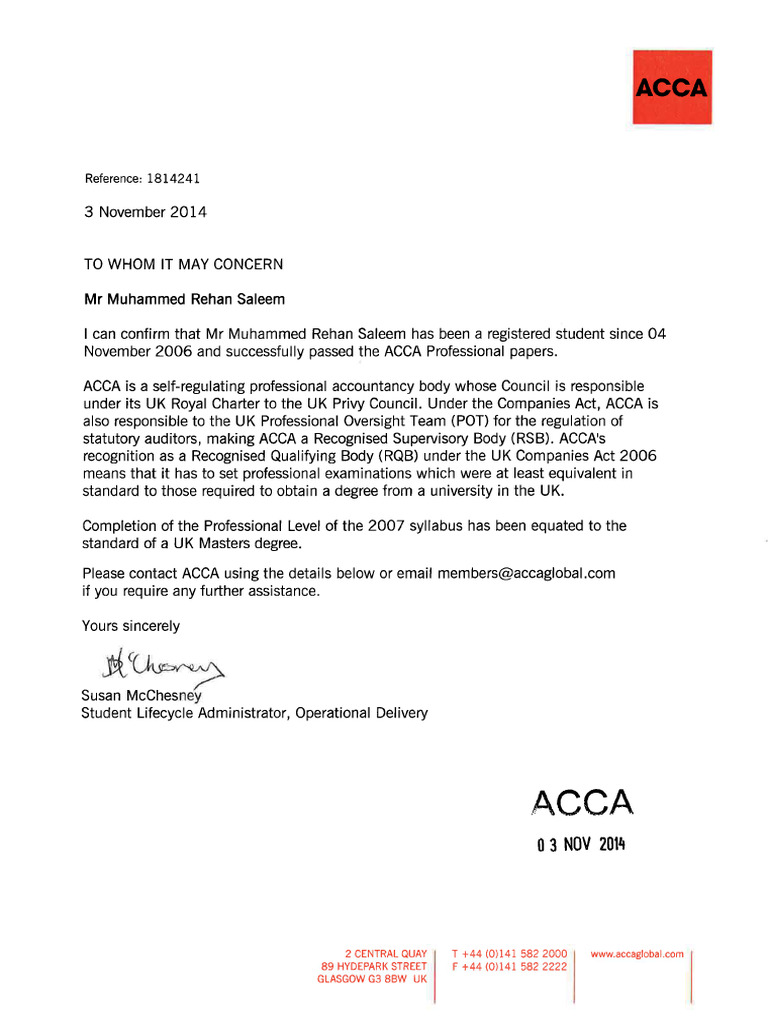 ACCA Professional Level Certification | PDF