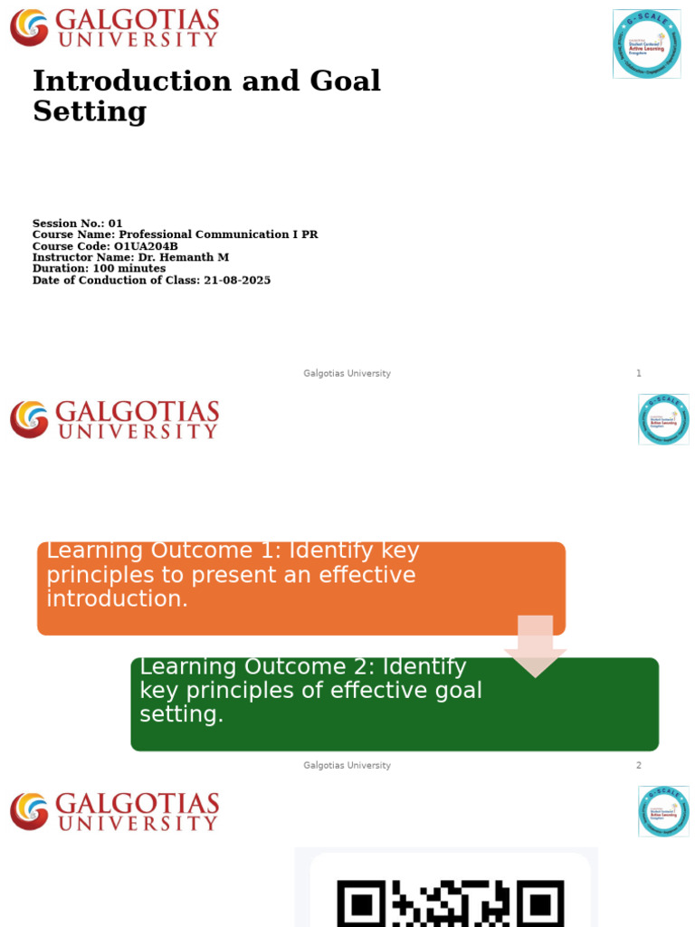 Introduction and Goal Setting | PDF | English Language | Public Speaking
