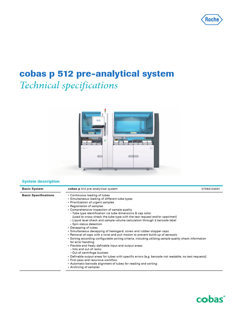 4 Cobas P 512 Factsheet Oct2017 C Roche | PDF | Centrifuge