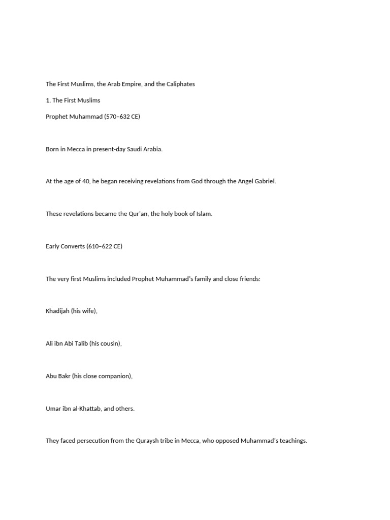The Rise of Islam and Arab Caliphates | PDF | Caliphate | Muhammad