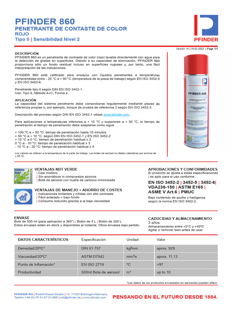 PFINDER860 Penetrantes Rojo Español | PDF