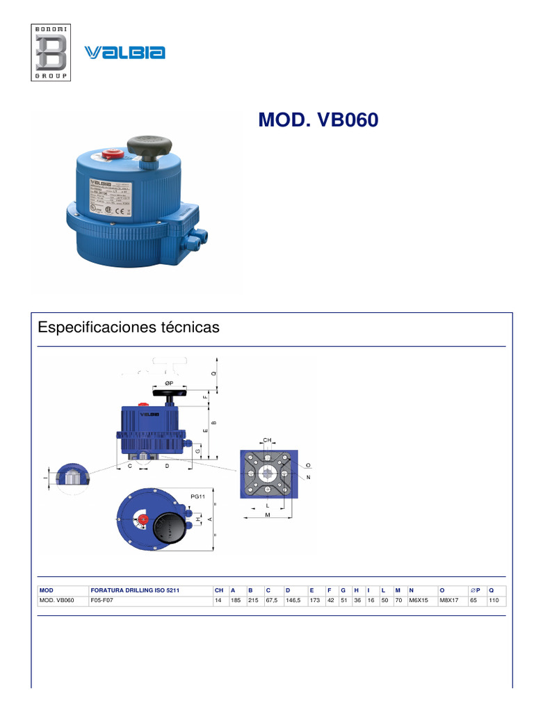 Scheda Tecnica Valbia S R L MOD VB060 | PDF