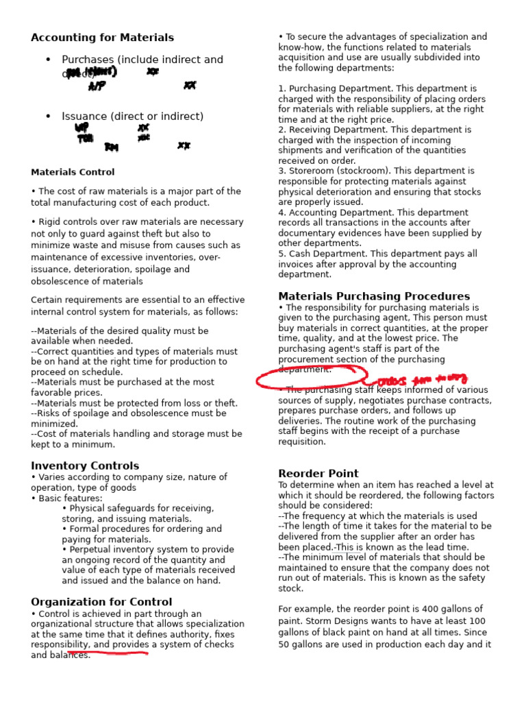 Accounting For Materials | PDF | Inventory | Business