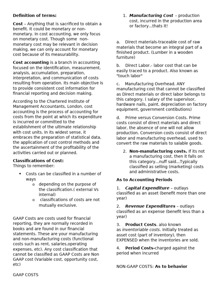 Understanding Cost Accounting Concepts | PDF | Cost | Expense