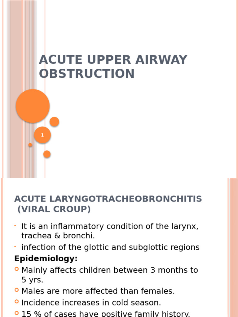 Acute Upper Airway Obstruction in Children | PDF | Respiratory Tract ...